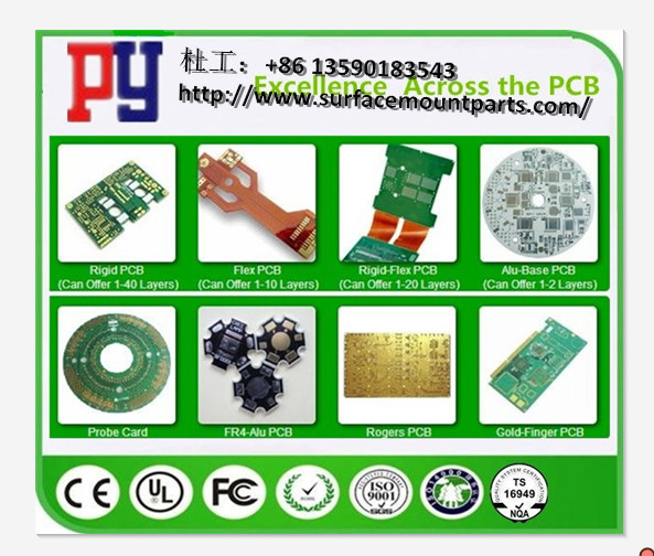 Green Solder Mask Rigid Flex PCB Fr4 Rogers Circuit Board 6 Layers UL ROHS Approval